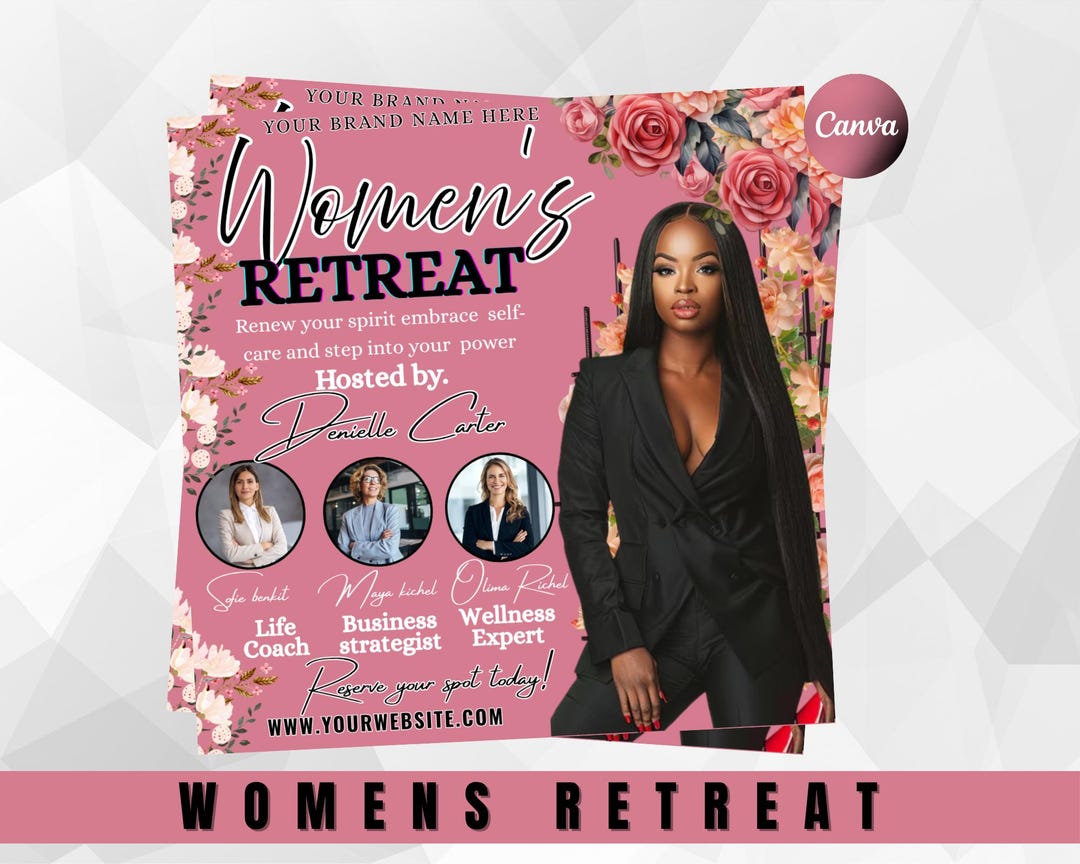 Women's Retreat Flyer Template: Floral Event Invite (canva Editable ...