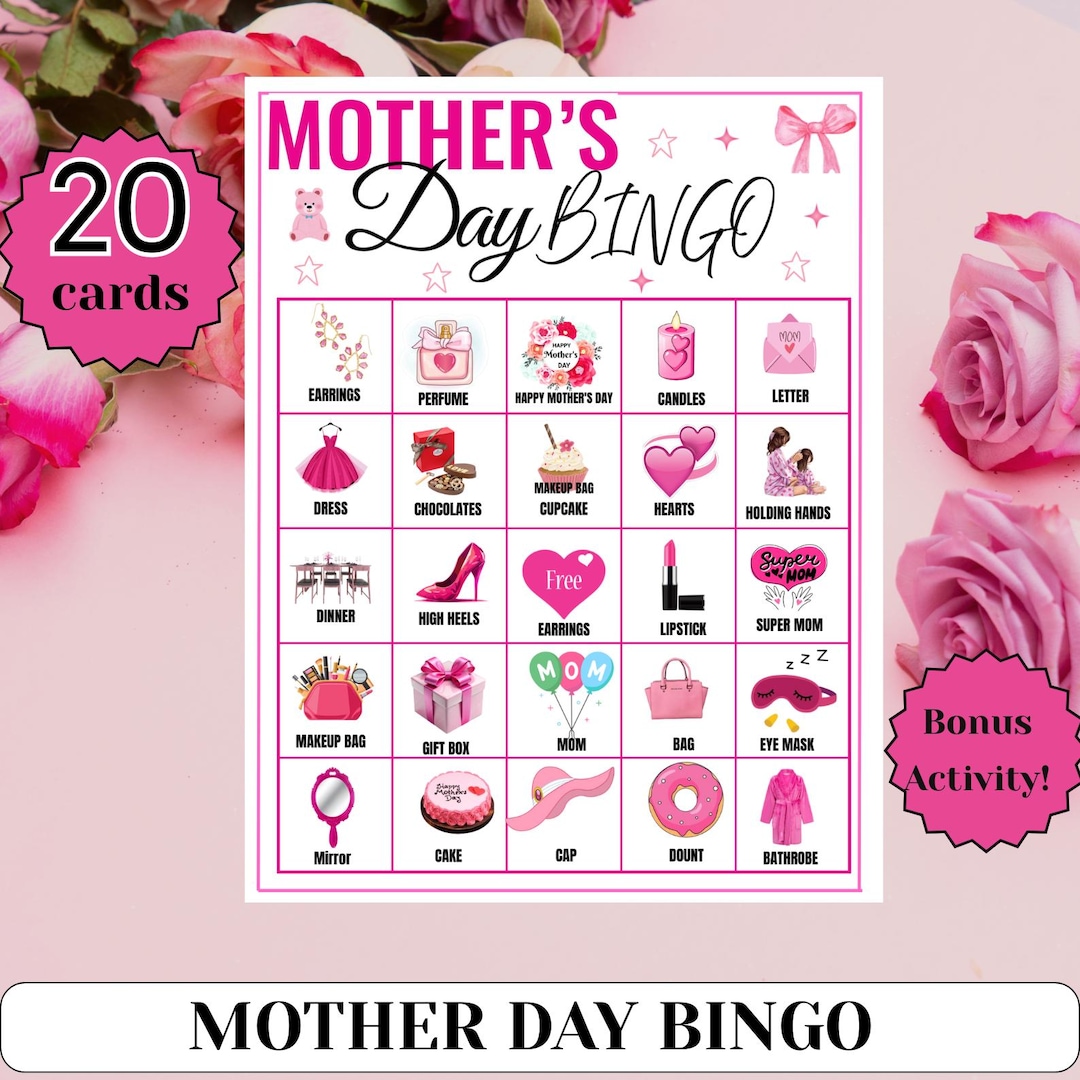 Printable Mother's Day Bingo, 50 Mother's Day Bingo Cards, Mothers Day ...