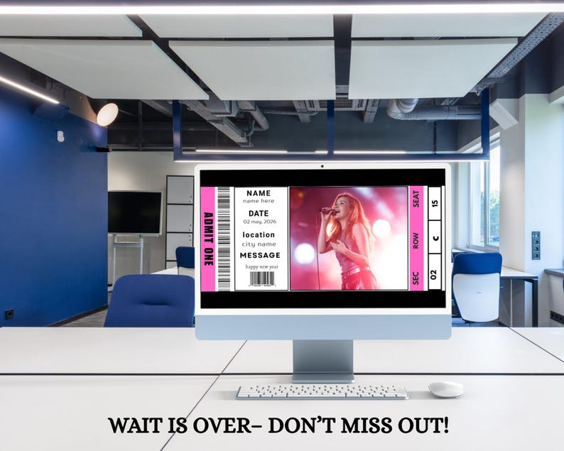 Editable Concert Ticket Template 2026, Printable Faux Event,birthday or ...