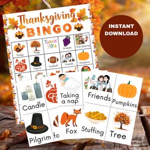 Thanksgiving Bingo, Thanksgiving Bingo Cards – Gratitude Game ...
