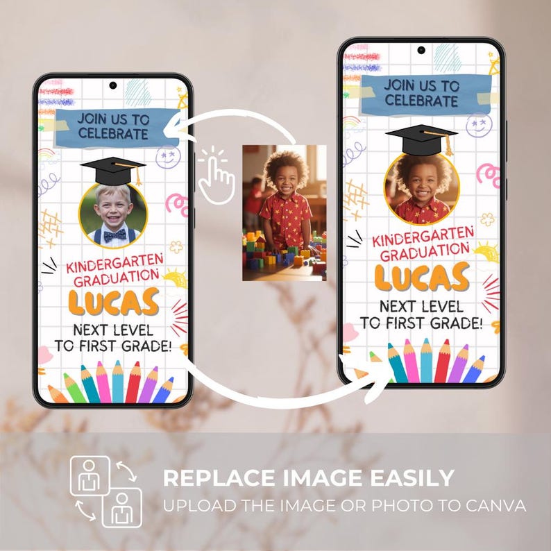 Kindergarten Graduate Celebration Animated & Printable Invitation ...