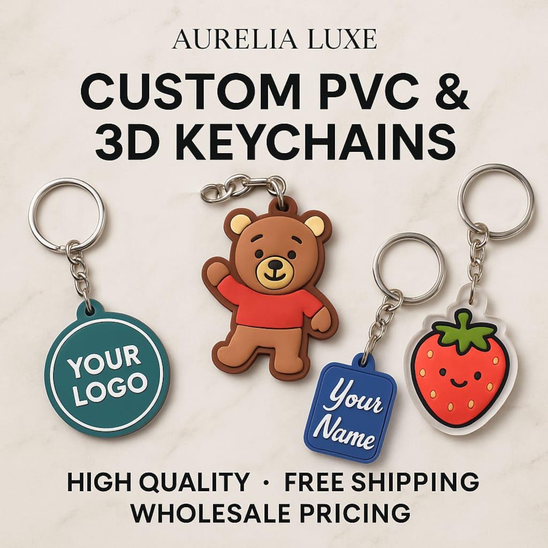 Custom PVC 3D Keychain | Personalized Rubber Logo Keychains | Double ...