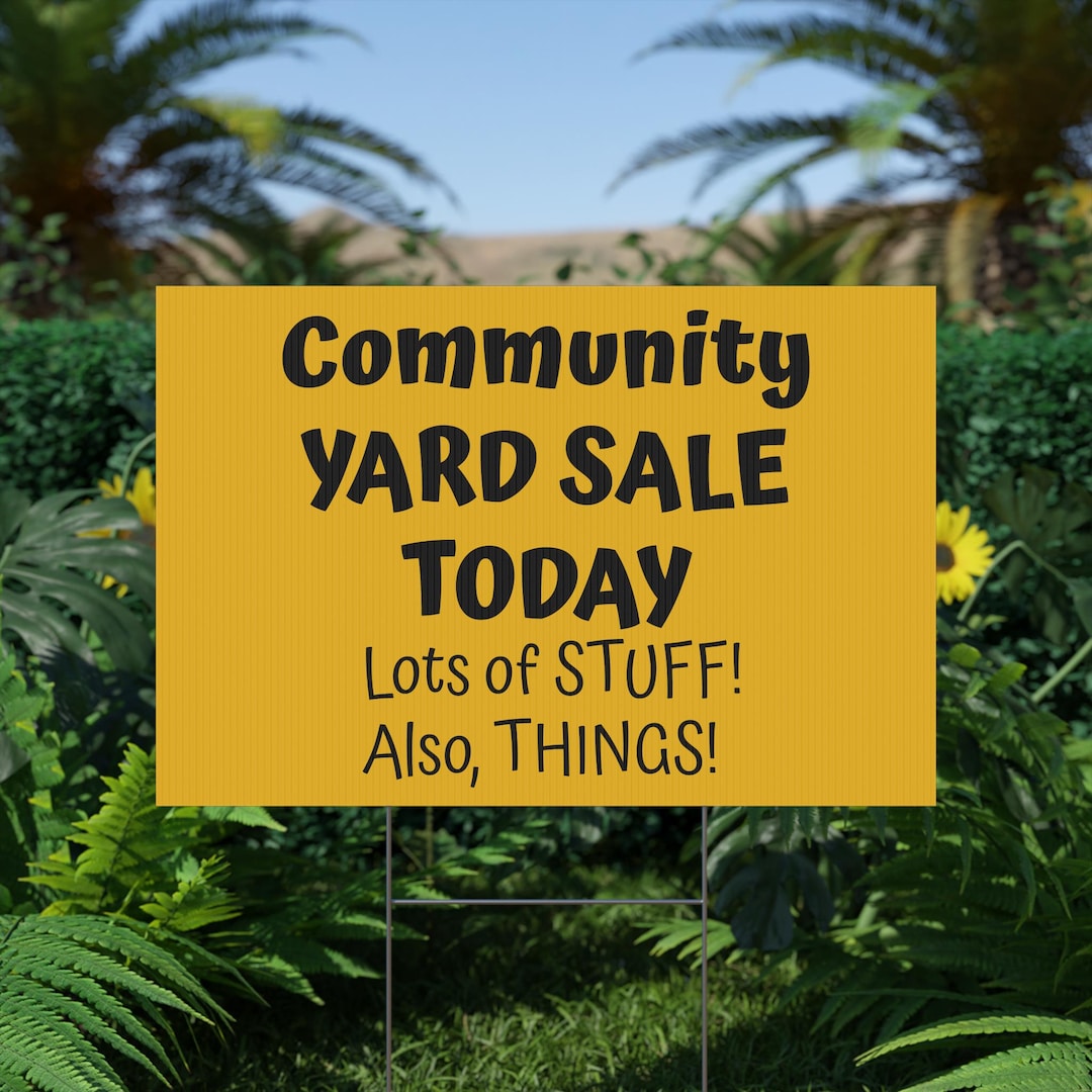 Community Yard Sale Sign, Eye-catching Yard Sign for Garage Sales ...