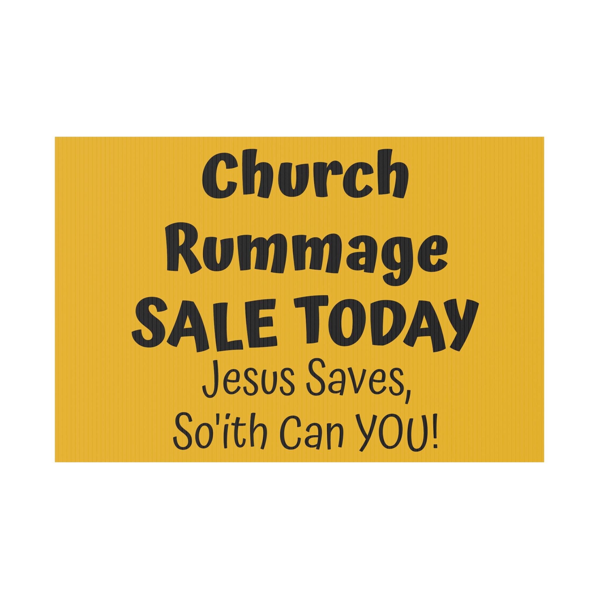 Church Rummage Sale Sign, Shipping Included, Eye-catching, Community ...
