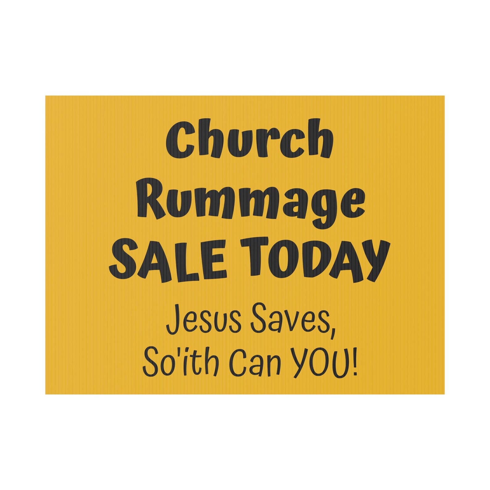 Church Rummage Sale Sign, Shipping Included, Eye-catching, Community ...