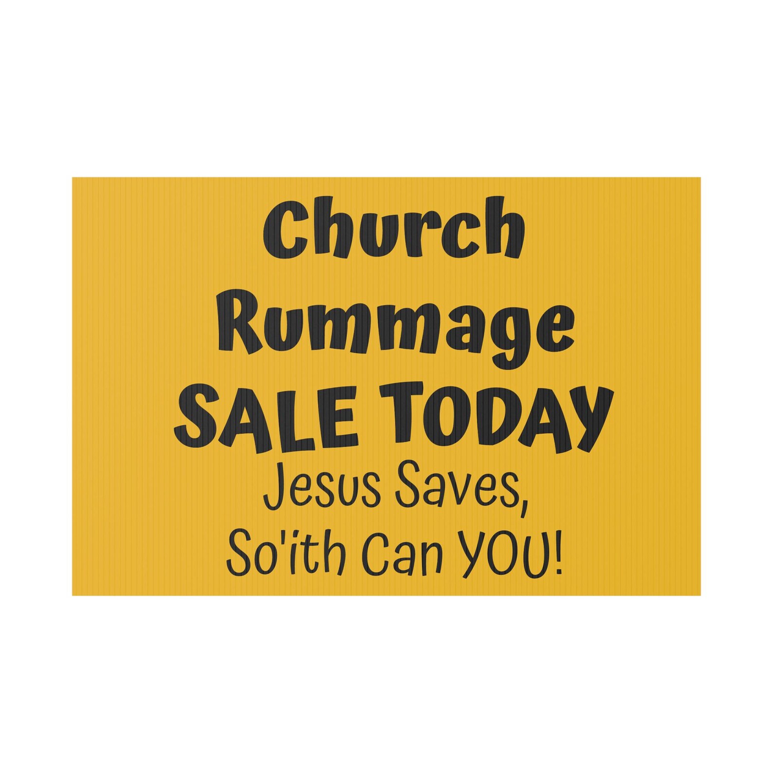 Church Rummage Sale Sign, Shipping Included, Eye-catching, Community ...
