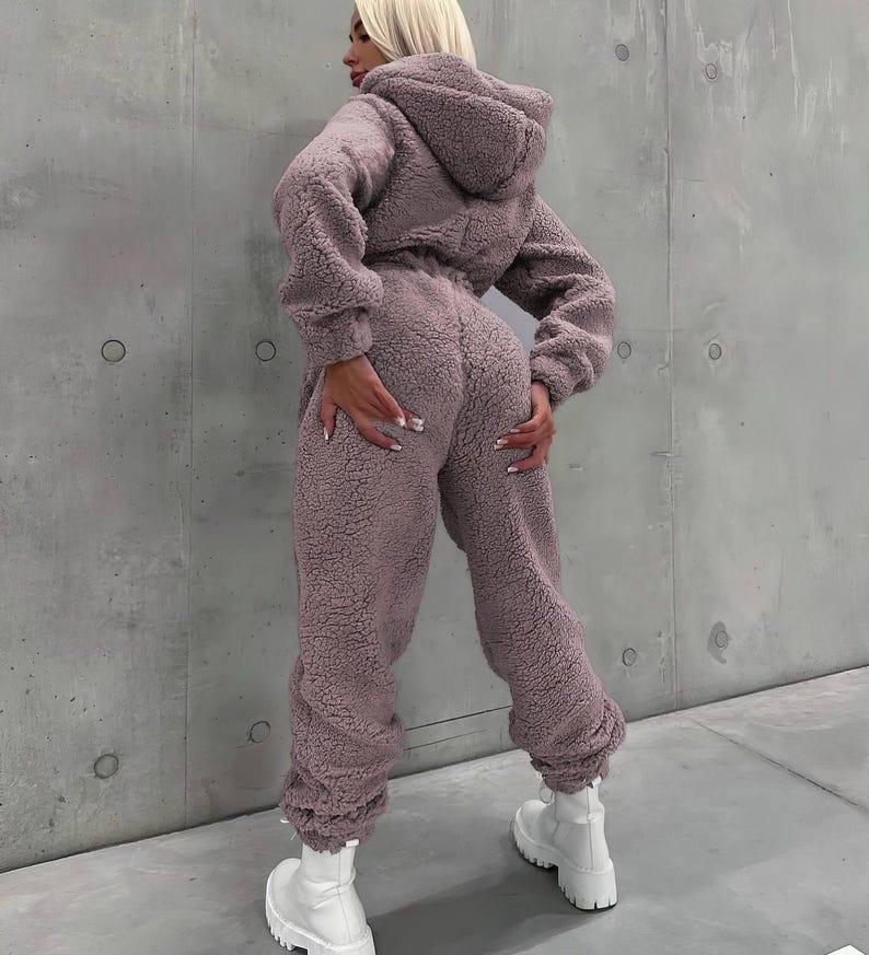 Handmade Teddy Fleece Jumpsuit – Plush One-piece Loungewear - Etsy