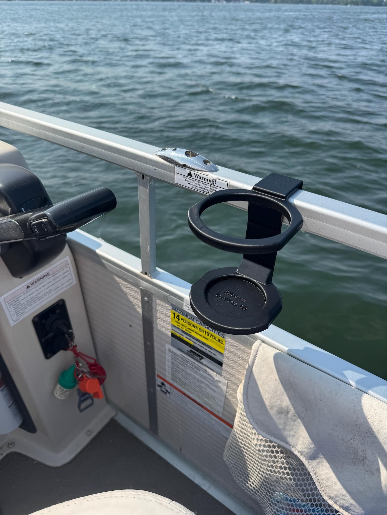 Snap-on Boat Cup Holder for 1.25 & 1.5 Rails | Pontoon Marine Drink ...