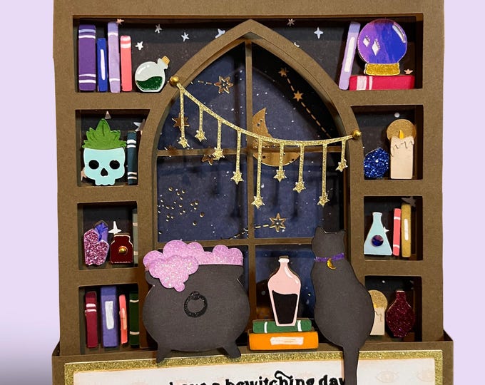 Witches Calderon Box Card SVG for Cricut and Silhouette, DXF, GSD ...