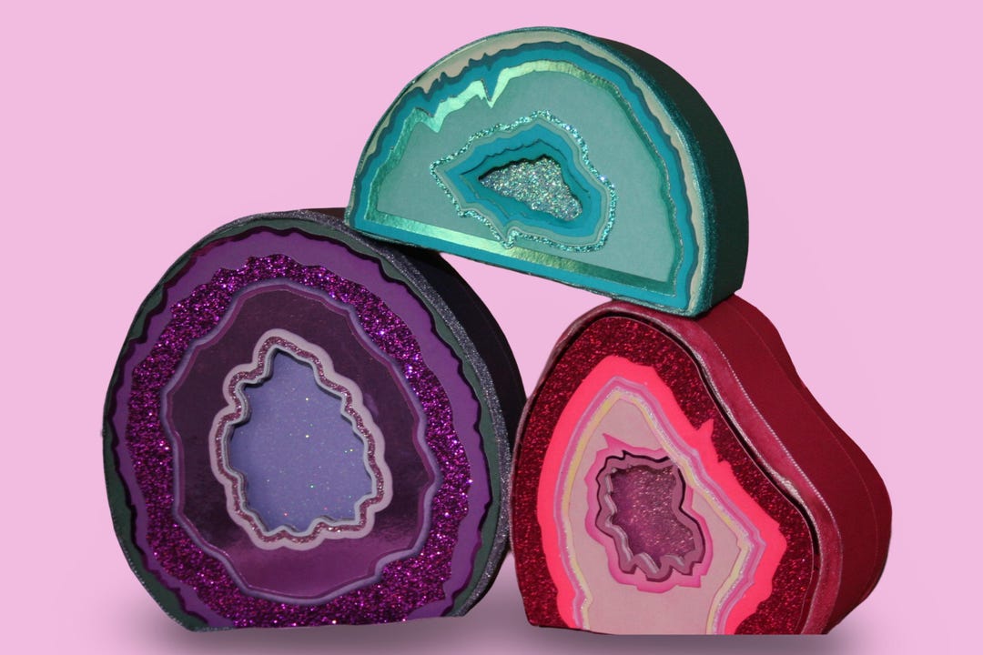3D Agate Geode Gift Box SVG - Etsy
