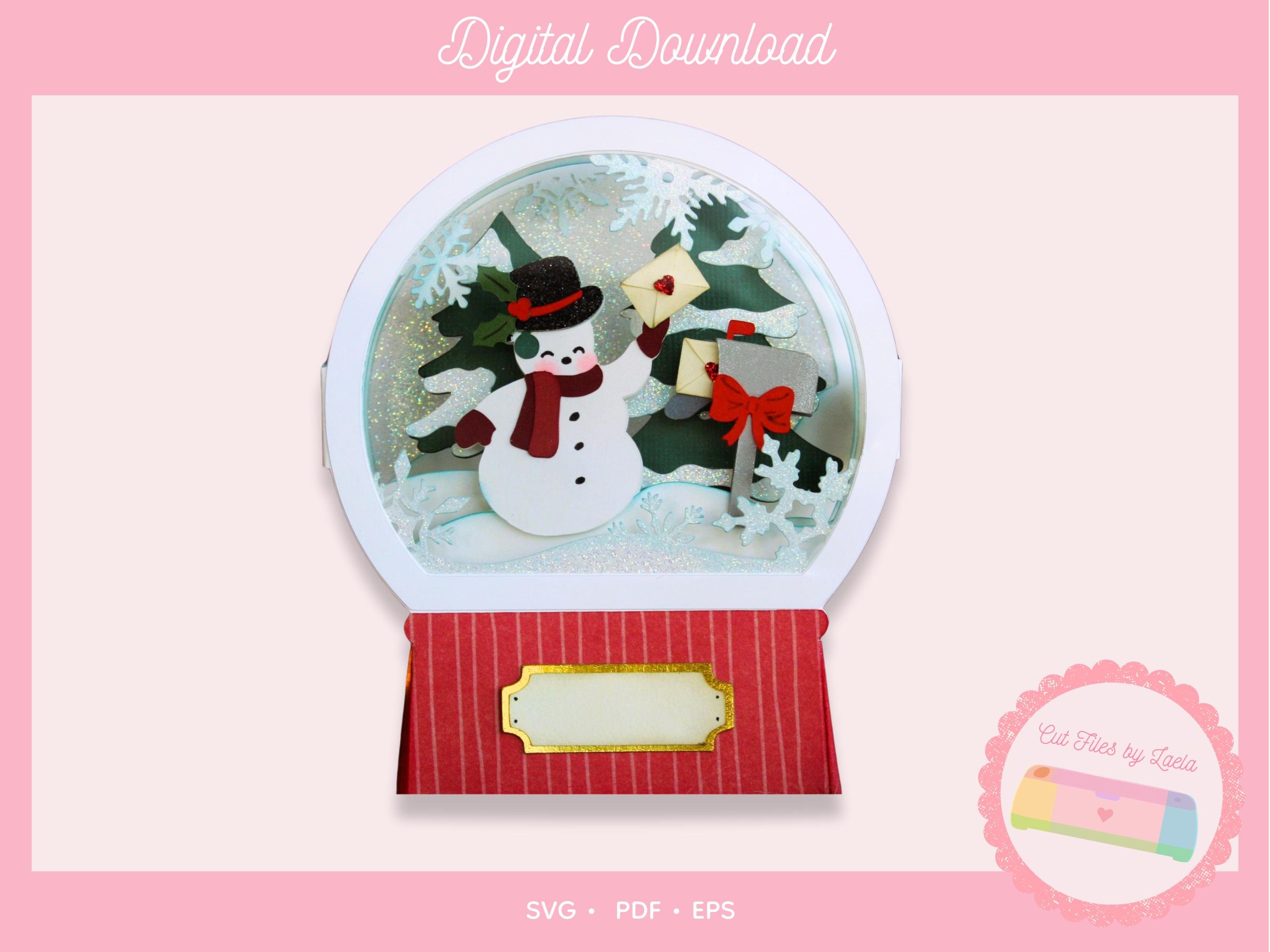 Christmas Snow Globe 3D Box Card SVG (digital Download) - Etsy