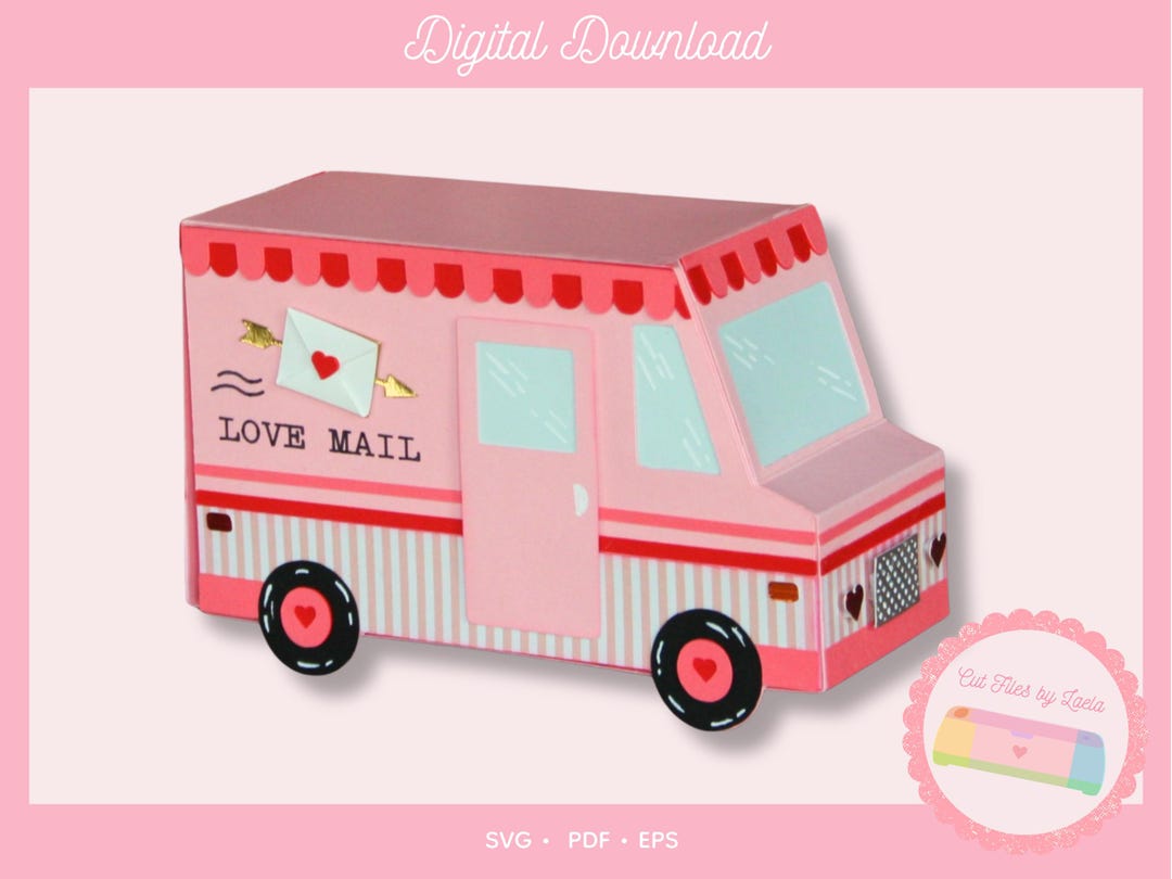 Love Mail Gift Box SVG | Valentine’s Day 3D Paper Craft | (digital ...