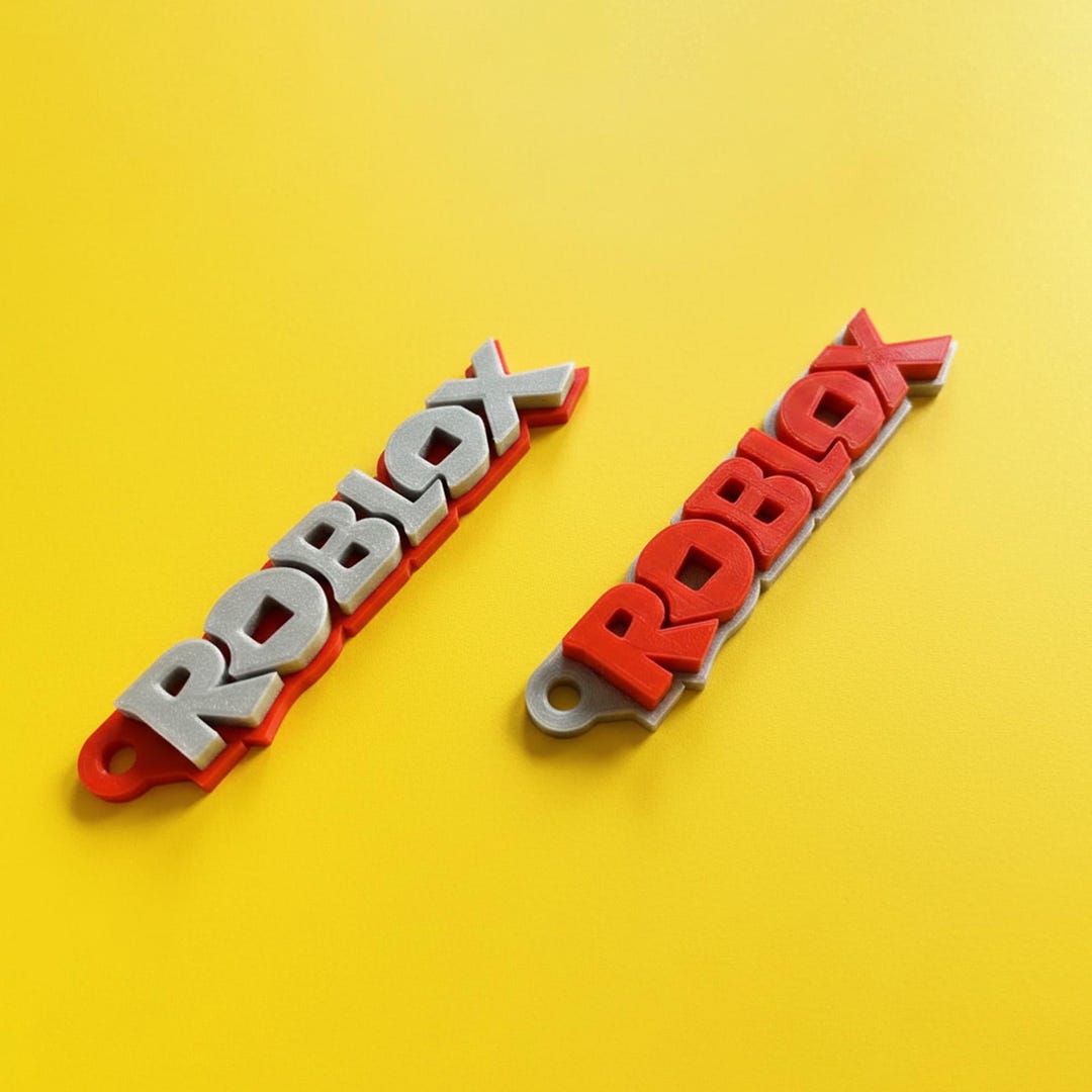 3D Printed Roblox Logo Keychain | Custom Dual Color PLA Gaming Gift for ...
