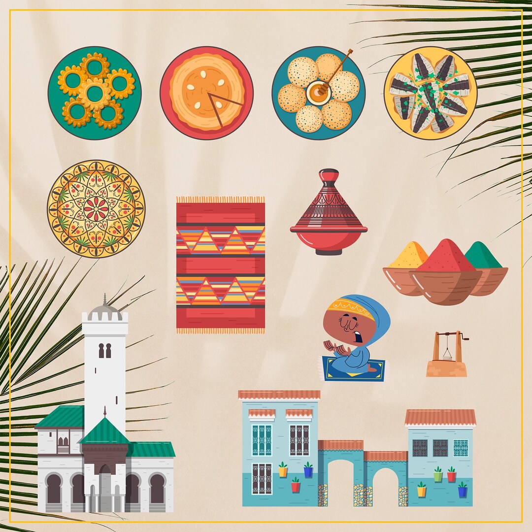 Moroccan Culture Clipart Bundle | 24 Stickers | Traditional Icons ...