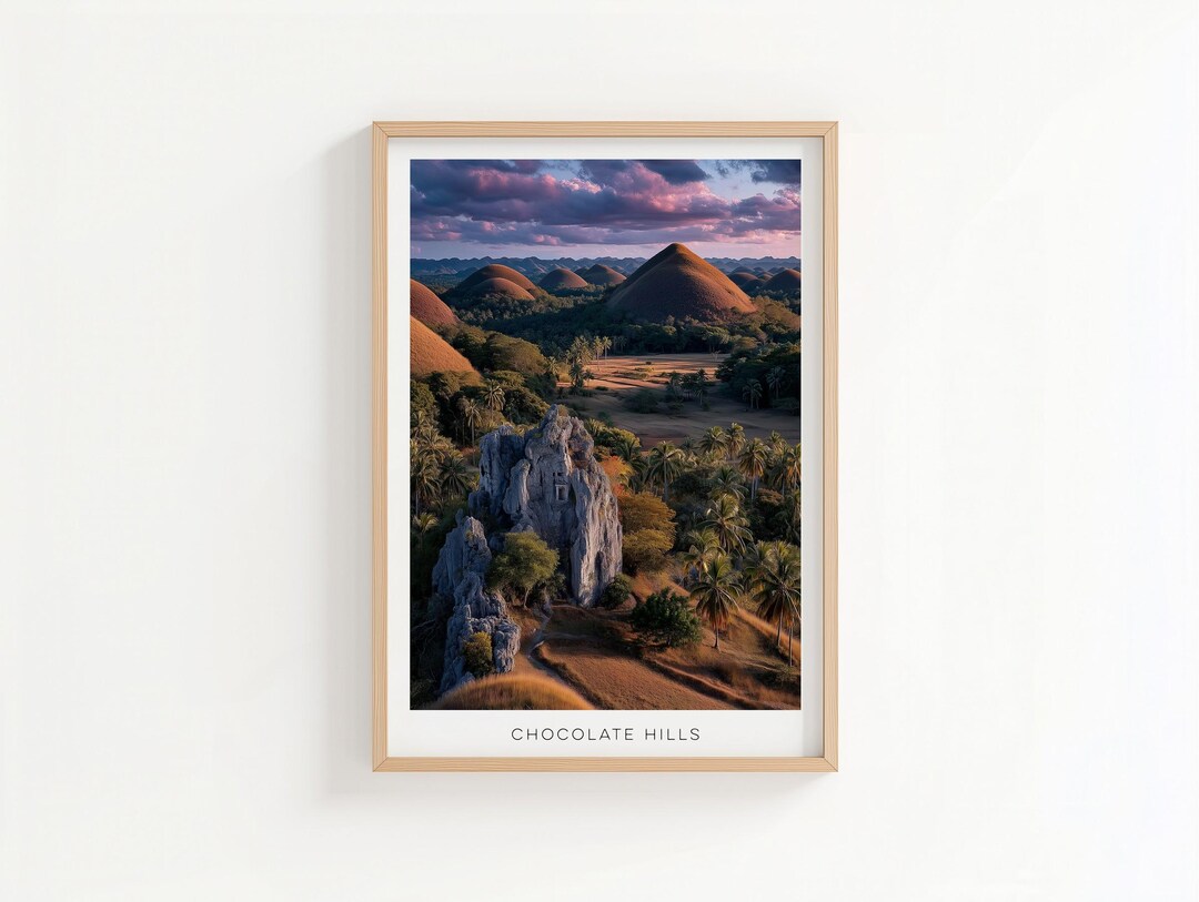 Chocolate Hills Philippines Vintage Travel Poster - Bohol Island Wall ...