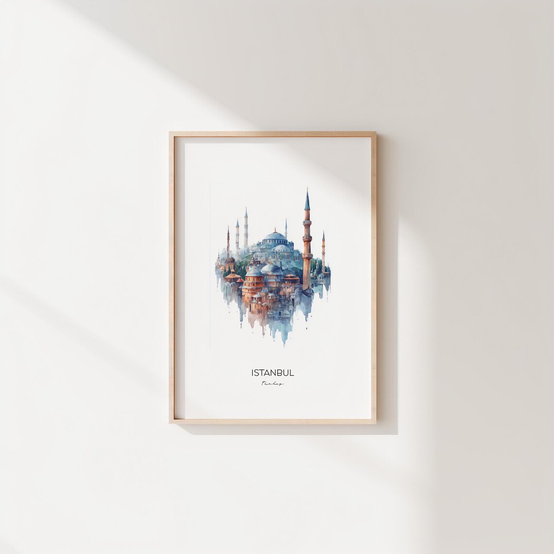 Istanbul Turkey Watercolor Art Print - Iconic Cityscape Wall Art ...