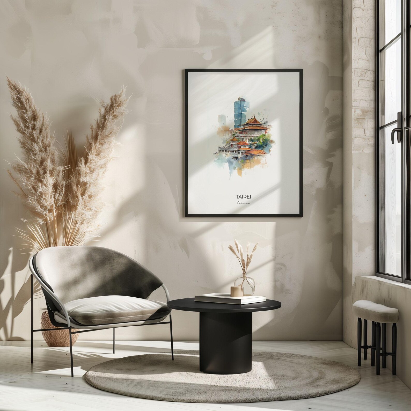 Taipei Taiwan Watercolor Art Print - Cityscape Wall Art Landscape Home ...