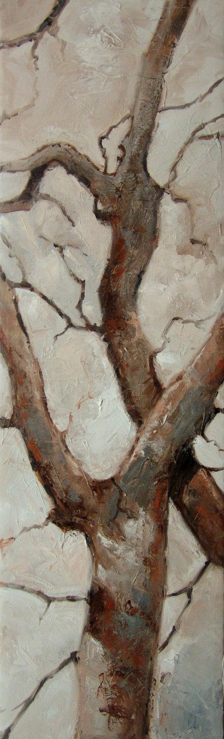 A Pair of Monotone Tree Branches Original Acrylic Paintings on Canvas ...