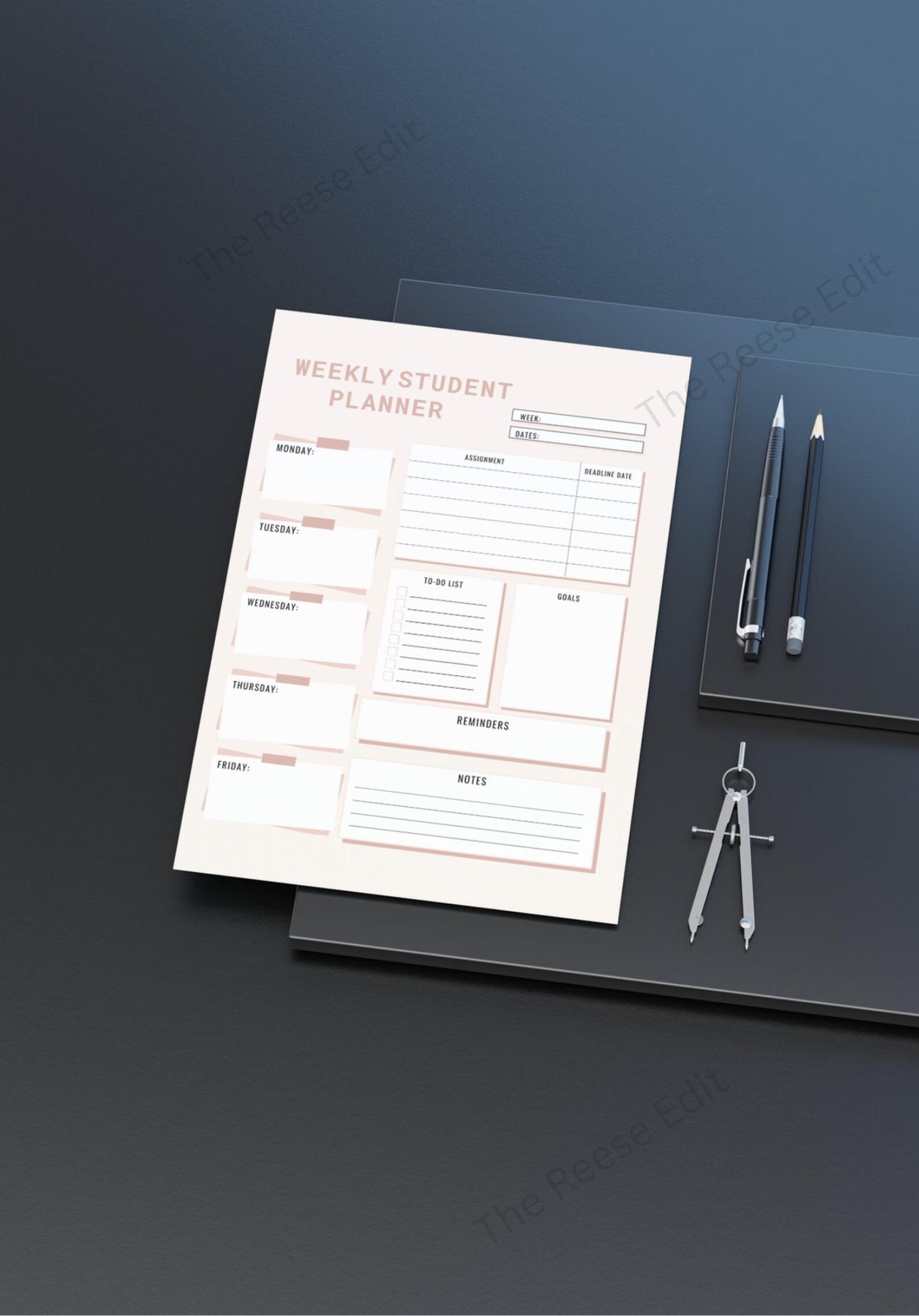 Weekly Student Planner, Printable Pdf Student Planner, Instant Download ...