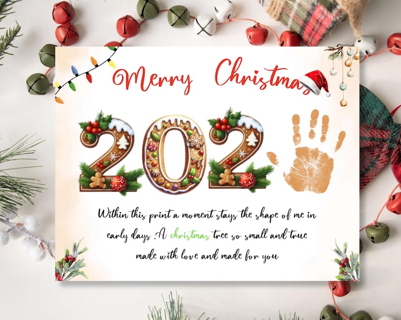 2025 Christmas Handprint Craft, Printable Poem Keepsake, Toddler and ...