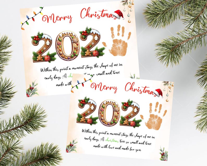 2025 Christmas Handprint Craft, Printable Poem Keepsake, Toddler and ...