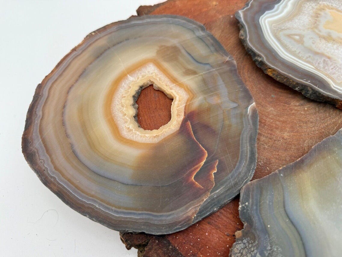 3 Sliced Geode/rock Specimens Slices--618.25 - Etsy