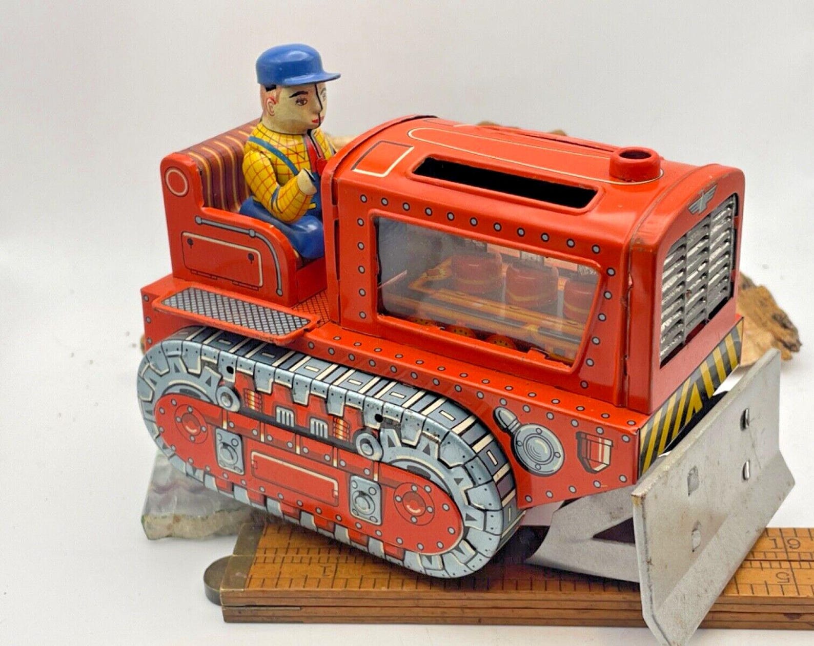 1950s Nomura Orange Piston Tractor Battery Operated Tin Toy --2369.24 ...