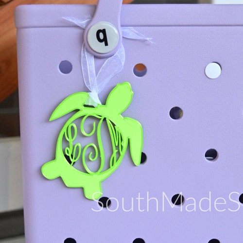 Water Resistant Turtle Monogram Bogg Bag Tag Monogram Bag - Etsy