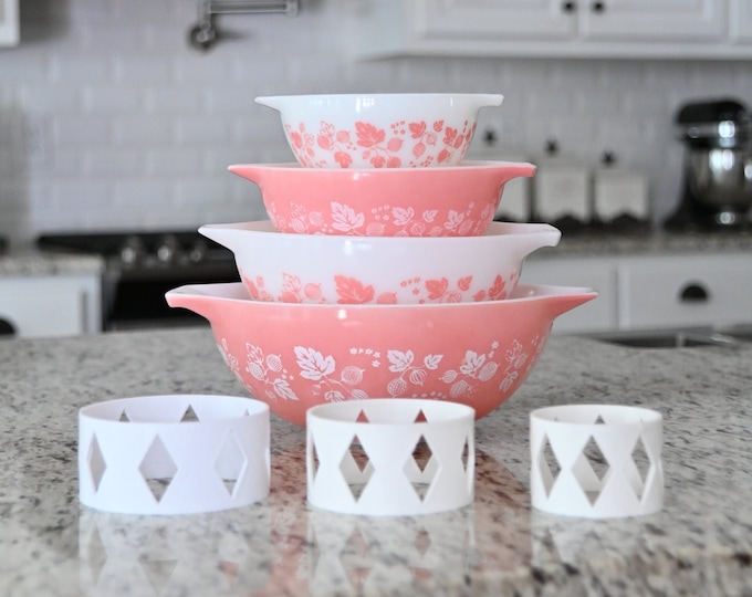 Set of 3 Pyrex Cinderella Mixing Bowl Display Stands Risers 3D Printed ...