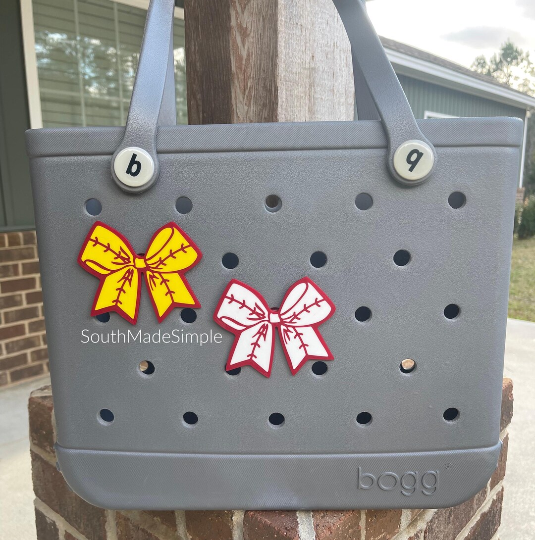 Softball Bow Baseball Bow Bogg Bag Charms, Ballpark Bag, Bogg Bag ...