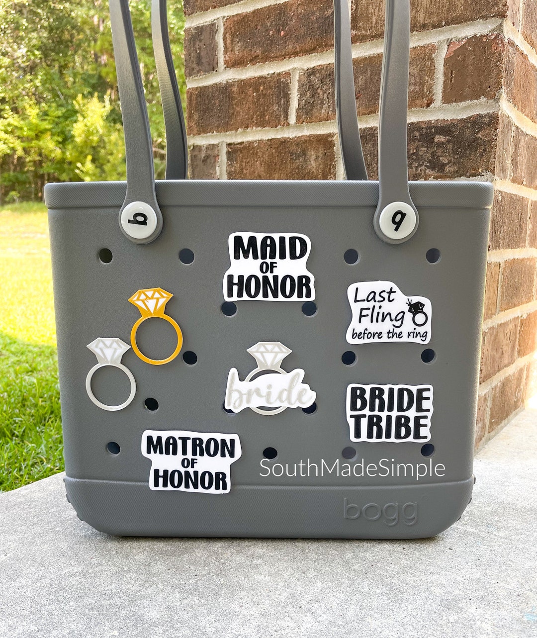 Bride Wedding Bachelorette Bogg Bag Charms, Bogg Bag Buttons, Bogg Bag ...
