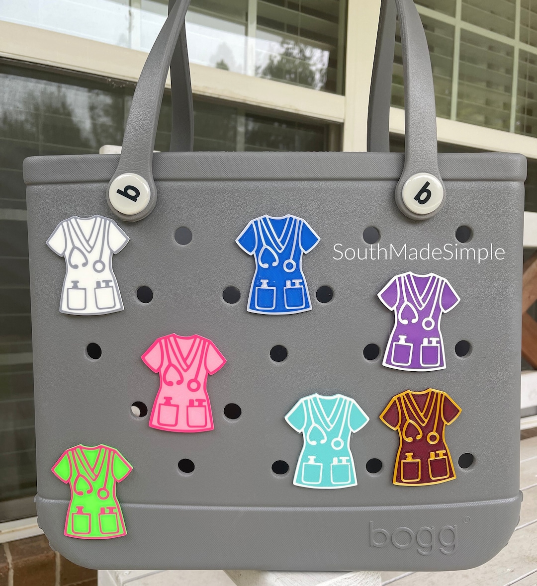 Nurse Life Scrub Shirt Bogg Bag Charms, Nursing Bogg Bag, Nurse Charms ...