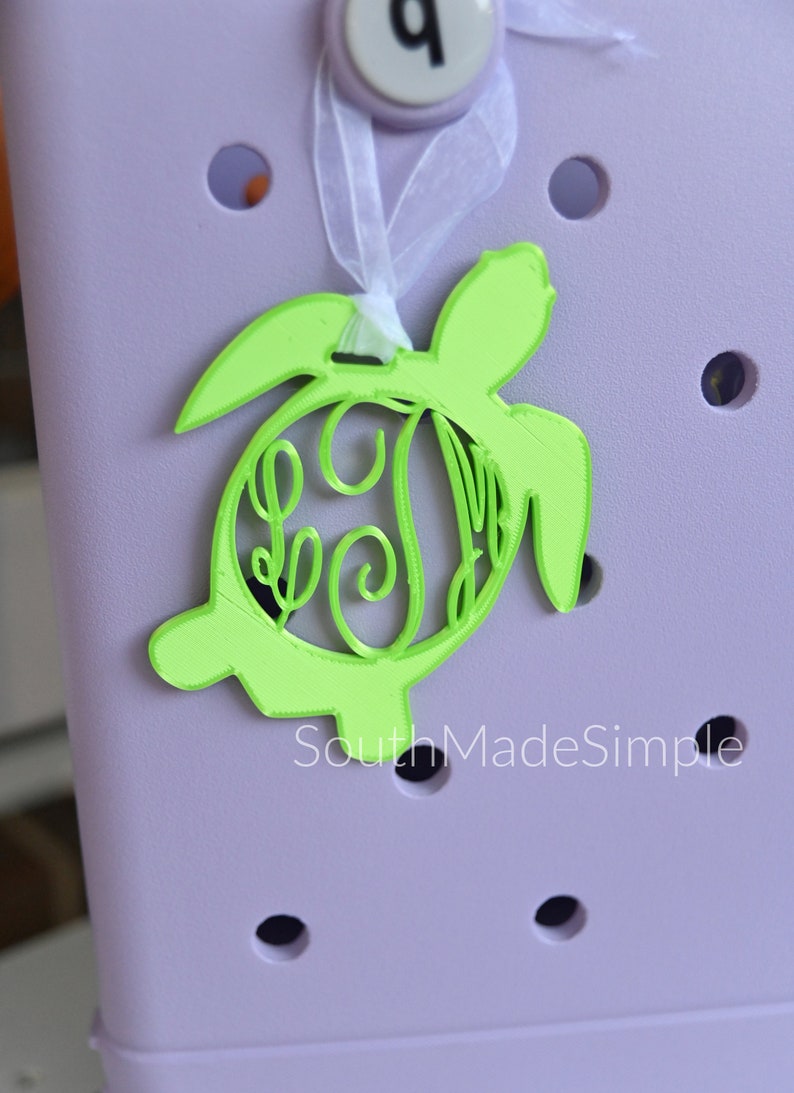 Water Resistant Turtle Monogram Bogg Bag Tag Monogram Bag - Etsy