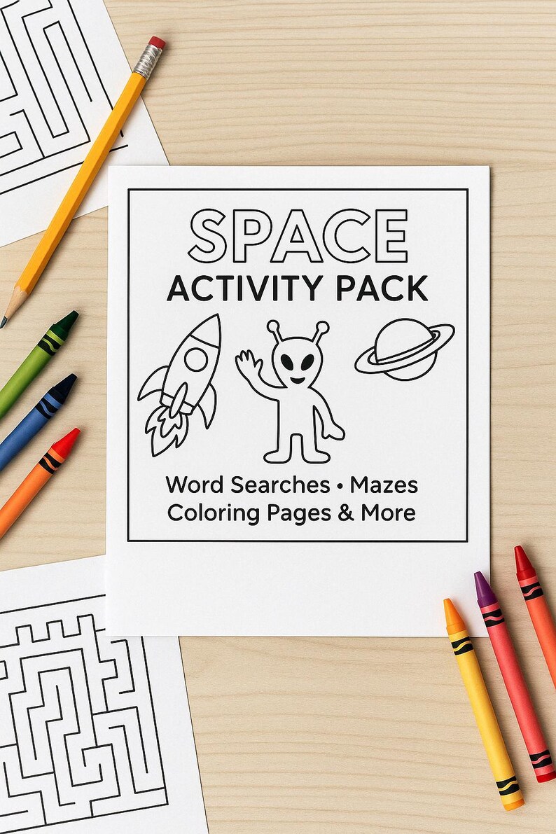 Space Activity Pack for Kids – Printable Worksheets With Word Search ...