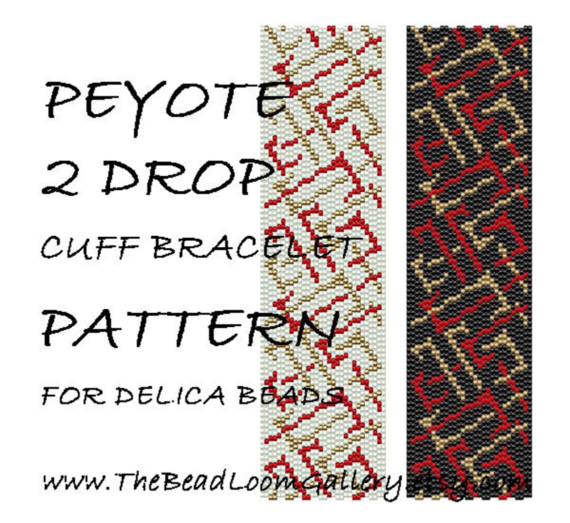 Peyote 2 Drop Cuff Bracelet Pattern Vol.17 Oriental Fantasy - Etsy