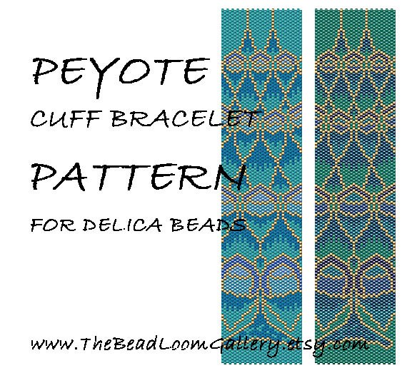 Peyote Cuff Bracelet Pattern Vol.21 - Peacock Feathers - PDF File ...