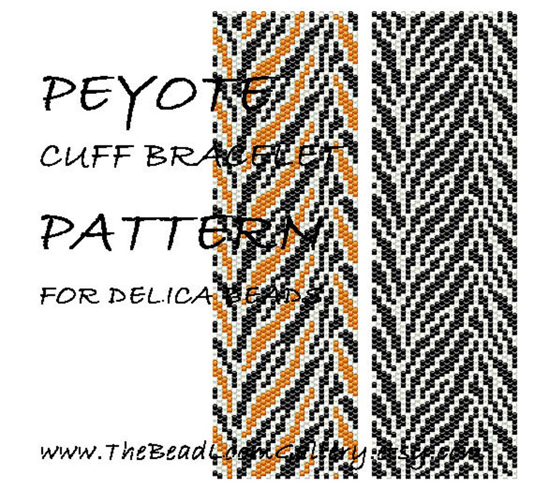 Peyote Cuff Bracelet Pattern Vol.41 - Tiger Abstract - PDF File PATTERN ...