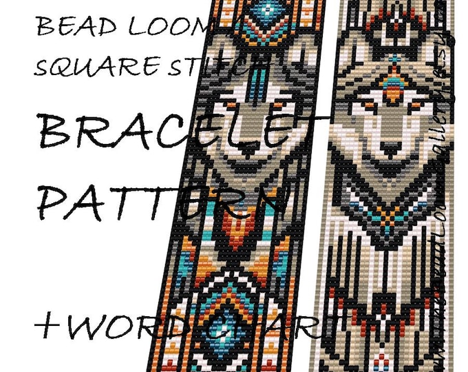 Bead Loom / Square Stitch Cuff Bracelet Beading Patterns - 5 Variations ...