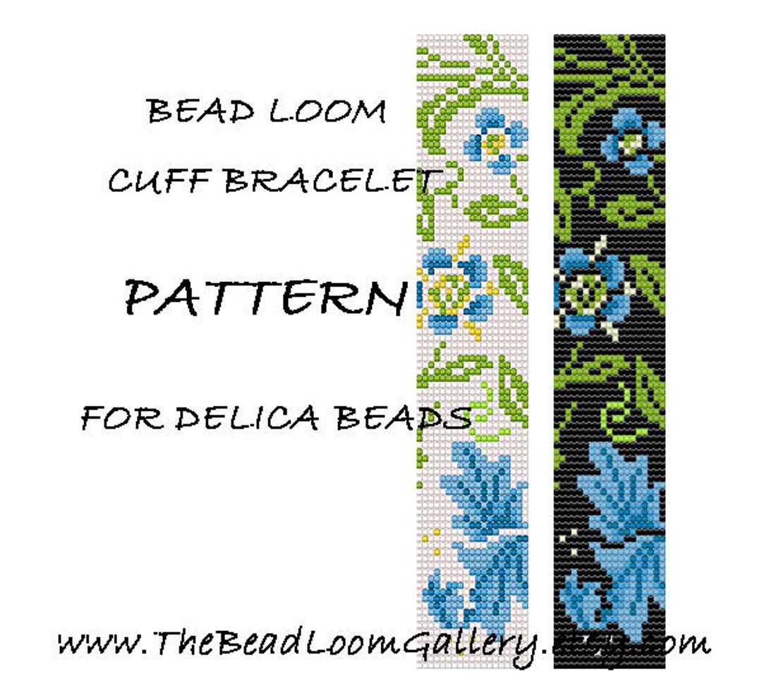 Bead Loom Cuff Bracelet Pattern Vol.12 - Floral Bracelet - PDF File ...