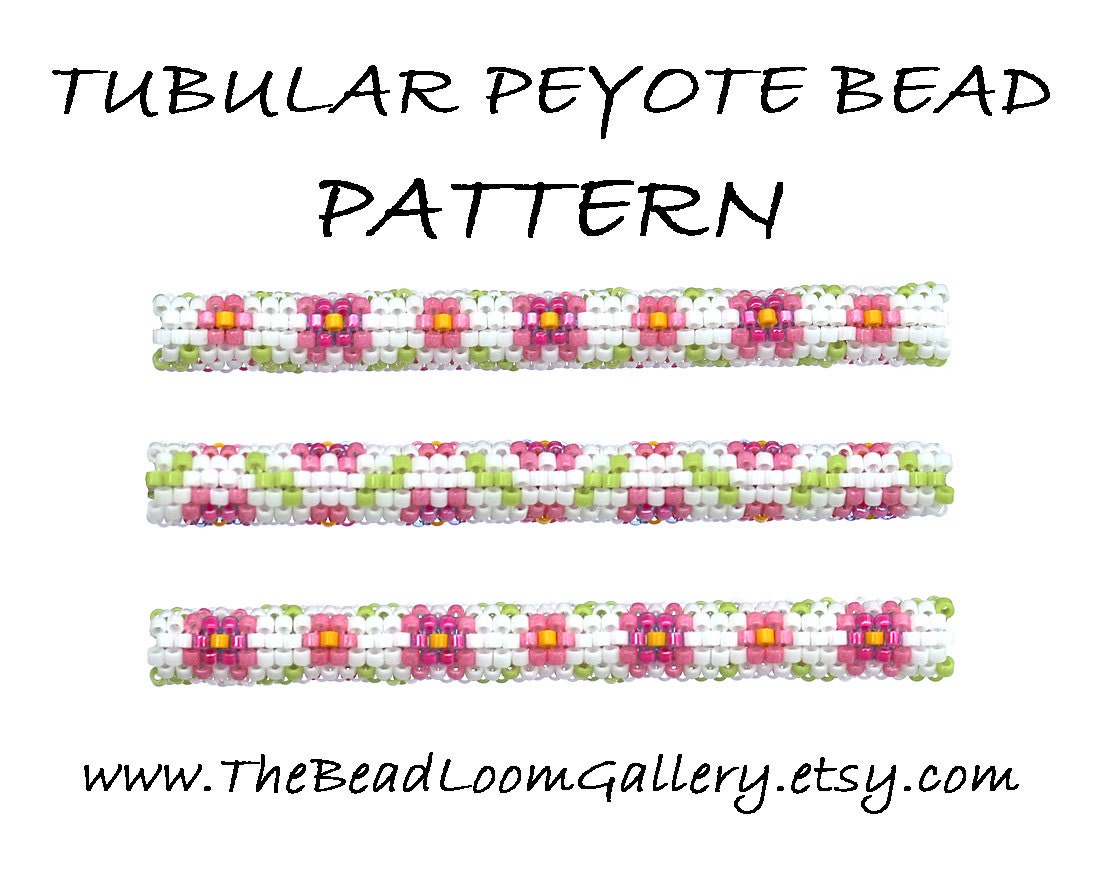 Tubular Peyote Bead PATTERN - Vol. 2 - Floral Design 1 - PDF File ...