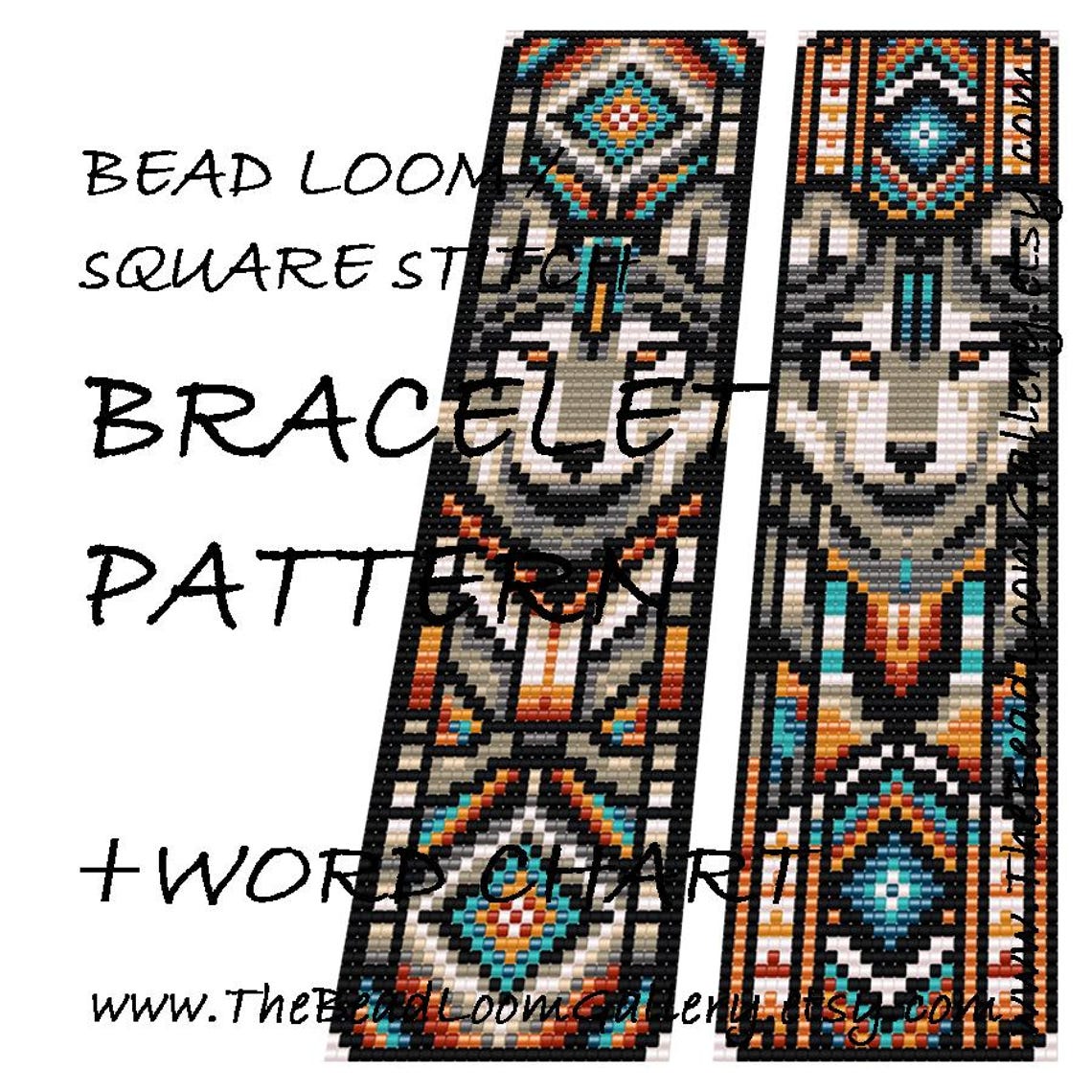 Bead Loom / Square Stitch Cuff Bracelet Beading Patterns - 5 Variations ...
