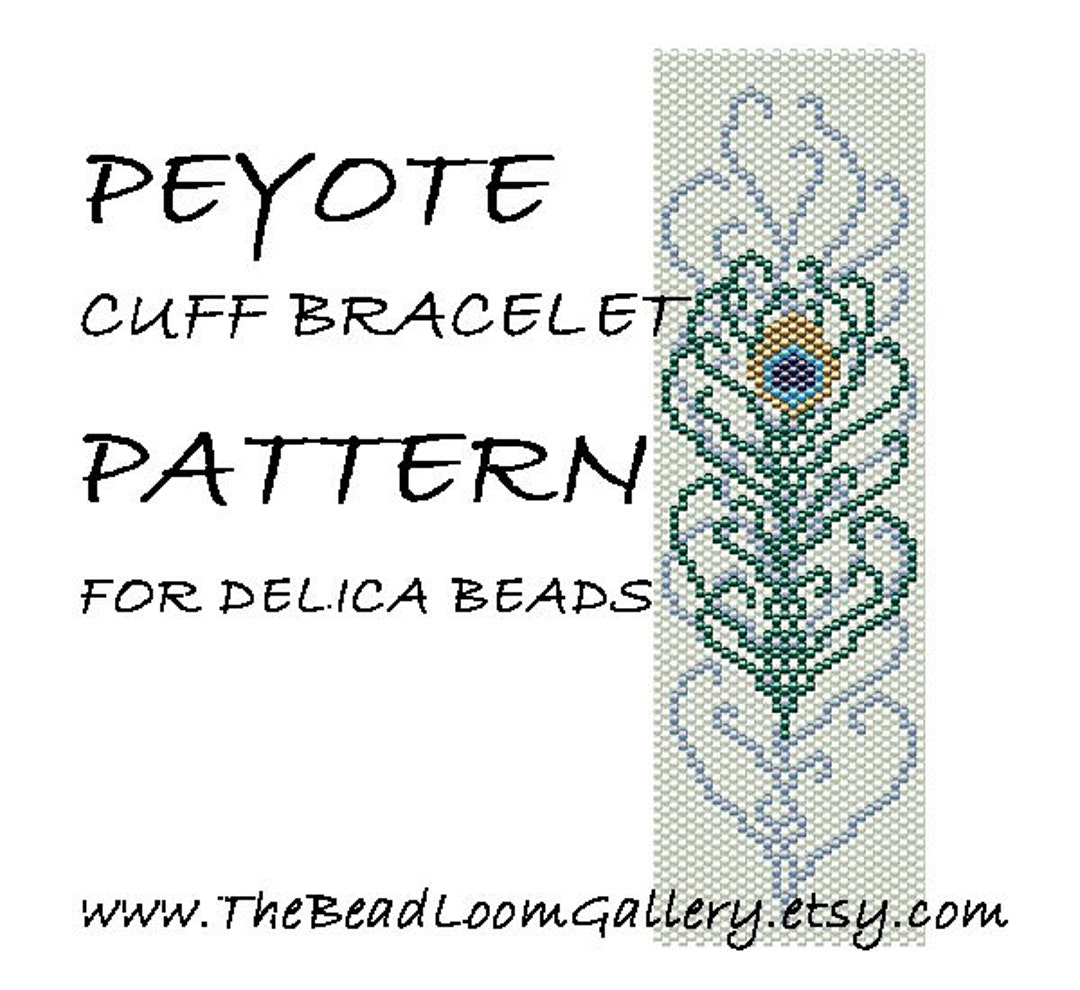 Peyote Cuff Bracelet Pattern Vol.20 - Peacock Feather - PDF File ...