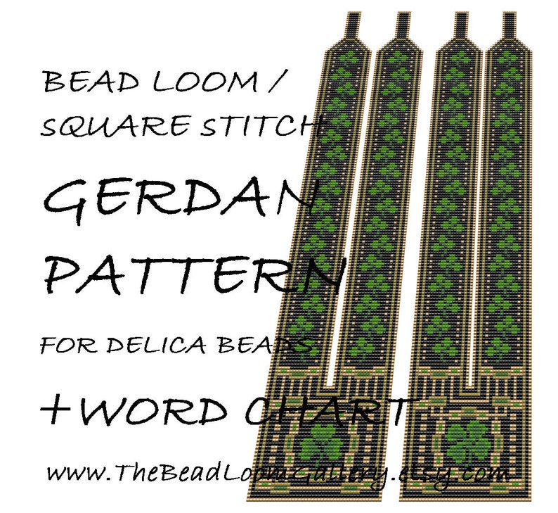 Bead Loom / Square Stitch Gerdan Beading Patterns - Celtic Clover Leaves - 5 Variations ...