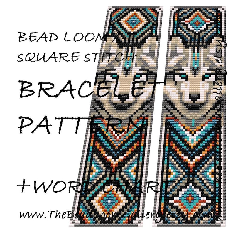Bead Loom / Square Stitch Cuff Bracelet Beading Patterns - 5 Variations ...
