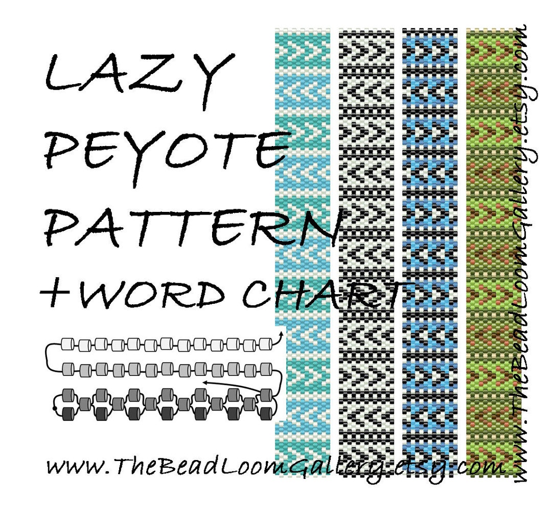 Lazy Peyote Pattern / 2-thread Peyote / Odd Peyote Pattern - LP-14 - 4 ...