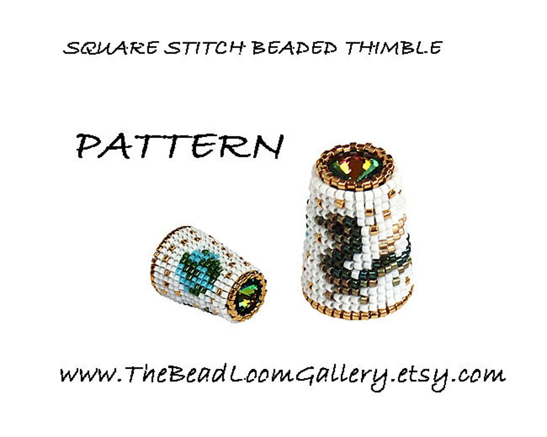 Beaded Thimble With Swarovski Rivoli Top Vol.18 - Dragon Thimble - PDF PATTERN -square Stitch - Etsy