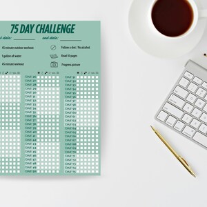 75 DAY CHALLENGE TRACKER - Printable - Etsy