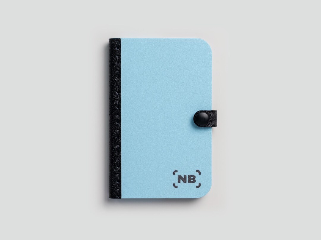 Light Blue & Charcoal Notebunker | 3D Printed Pocket Memo Notebook ...