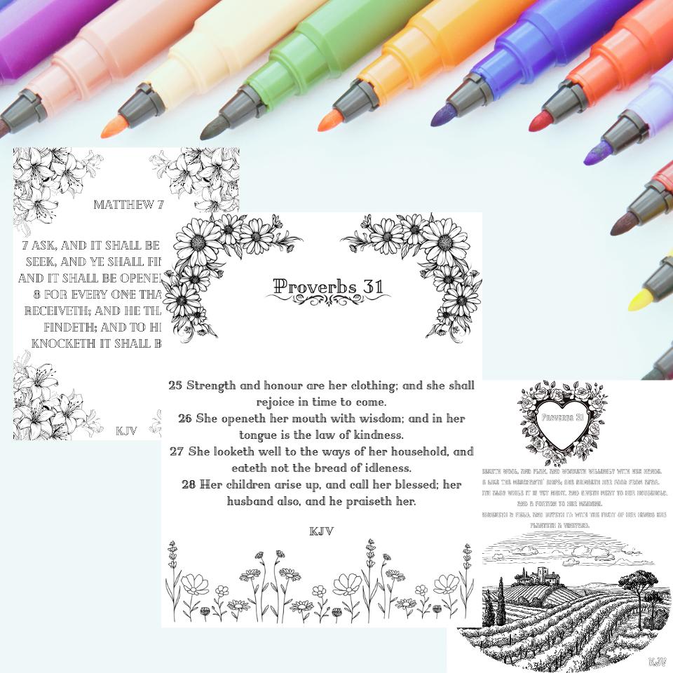 KJV Bible Verse Coloring Pages - Etsy