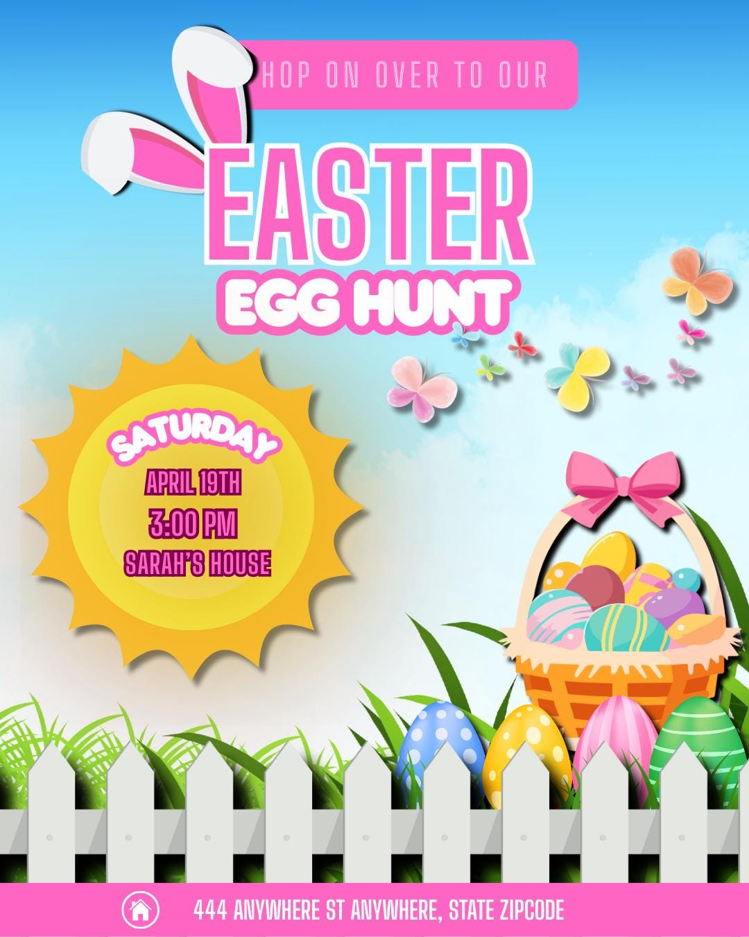 Easter Egg Hunt Editable Canva Flyer Template – Instant Download - Etsy